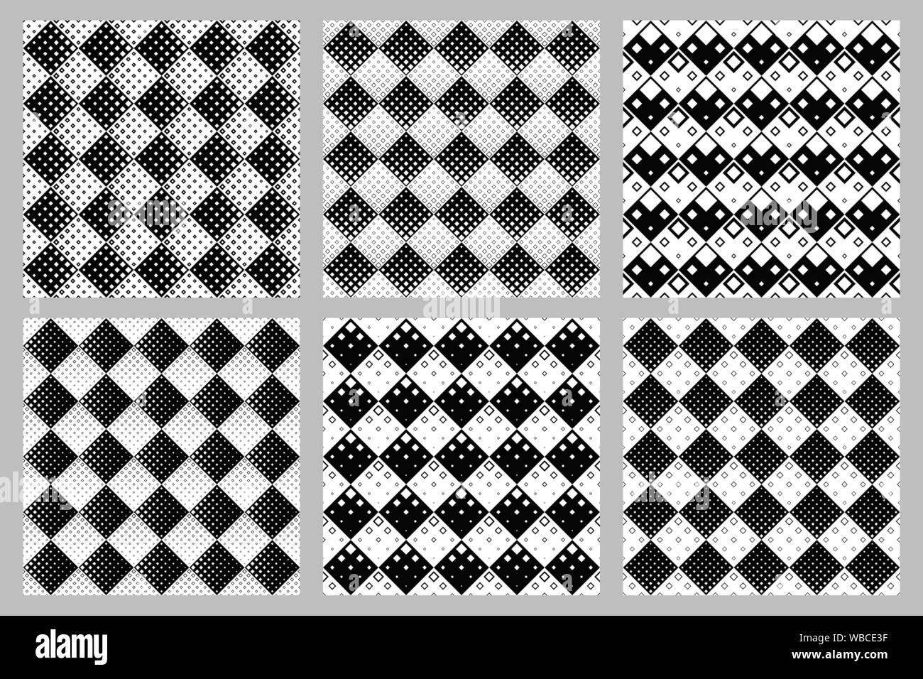 Seamless diagonal square pattern background collection - abstract vector graphic designs Stock ...