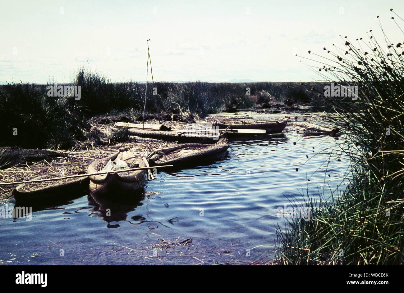 Bei den Urus bei Puno am Titicacasee, Peru 1960er Jahre. Visiting the ...