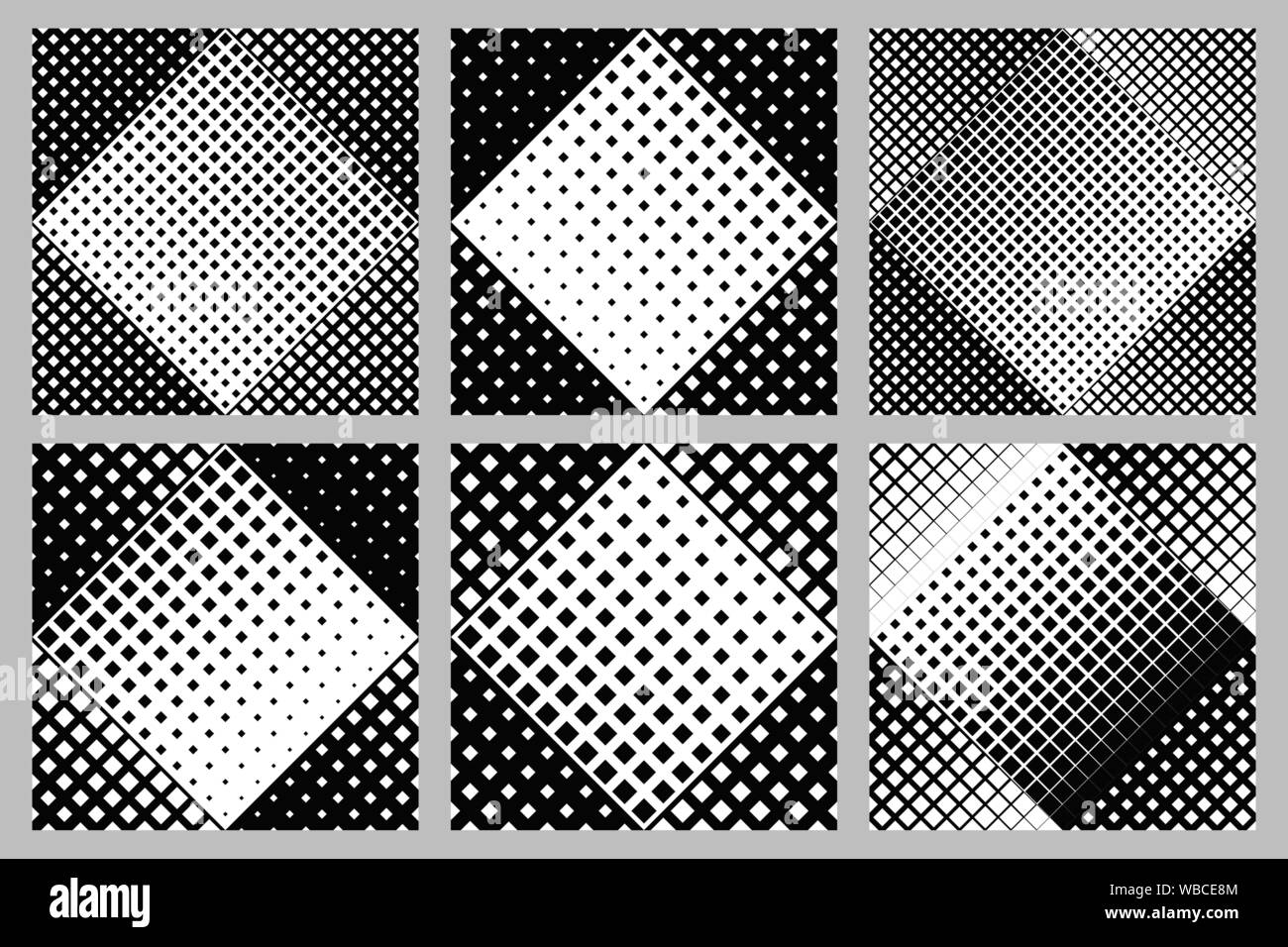 Seamless square pattern background collection - abstract vector graphic designs from diagonal ...