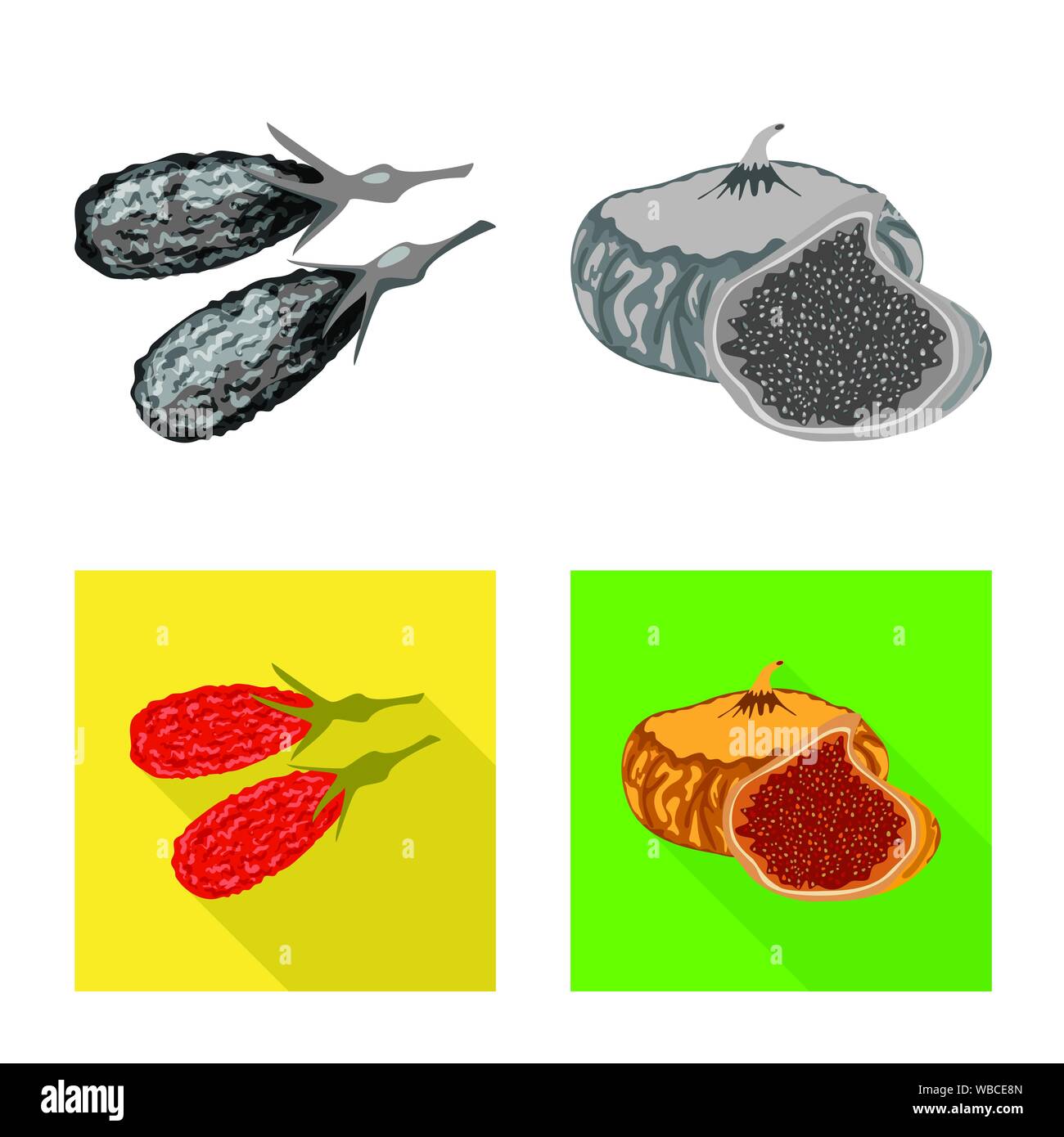 Vector design of food and raw sign. Collection of food and nature stock ...