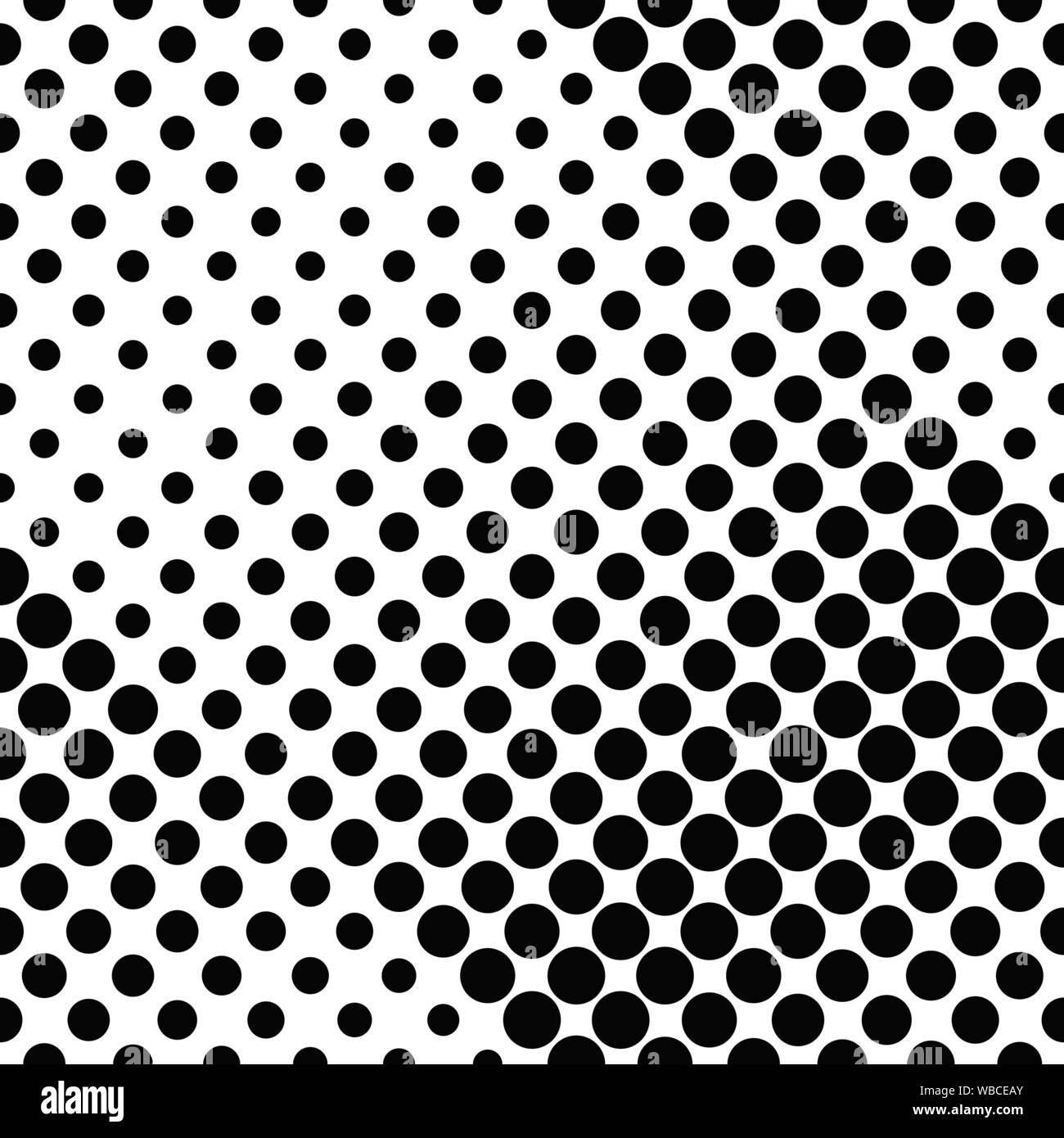 Geometrical Seamless Circle Pattern Background Black And White Abstract Vector Design Stock
