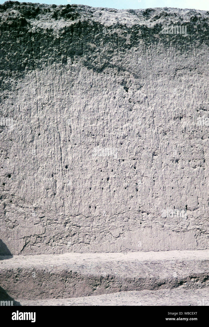 Fries an einer Wand in Chan Chan nahe der Stadt Trujillo in Peru ...