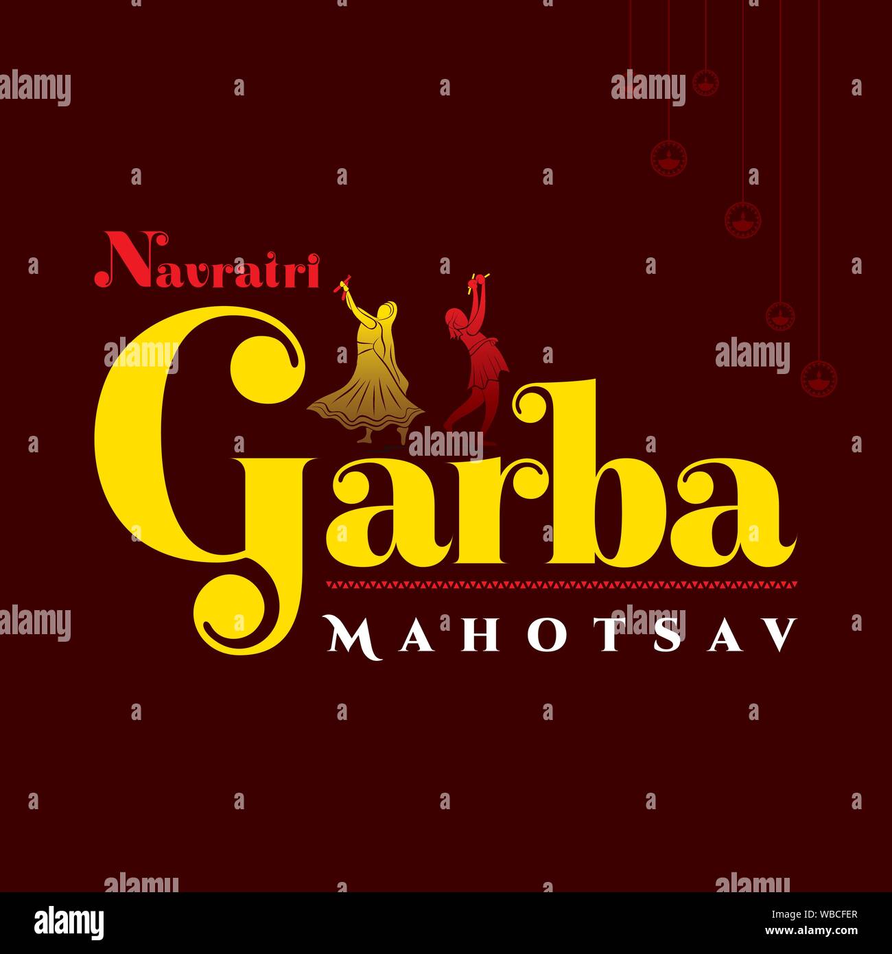 Indian couple playing Garba in Dandiya Night Navratri Dussehra festival ...