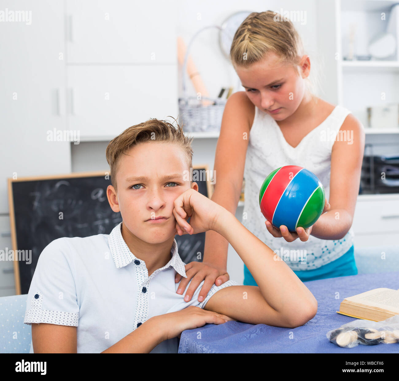 Girl is apologizing to a friend for bad behavior and offering to play ...