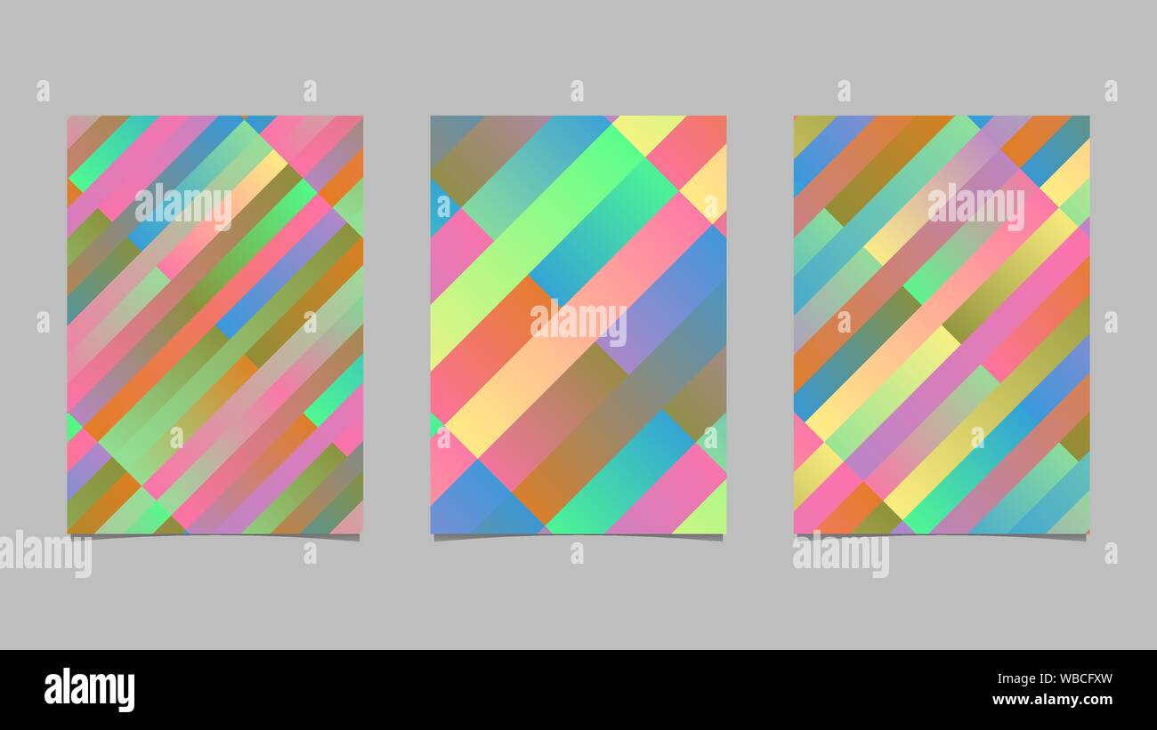 Trendy Geometrical Gradient Modern Stripe Brochure Collection Abstract Vector Stationery