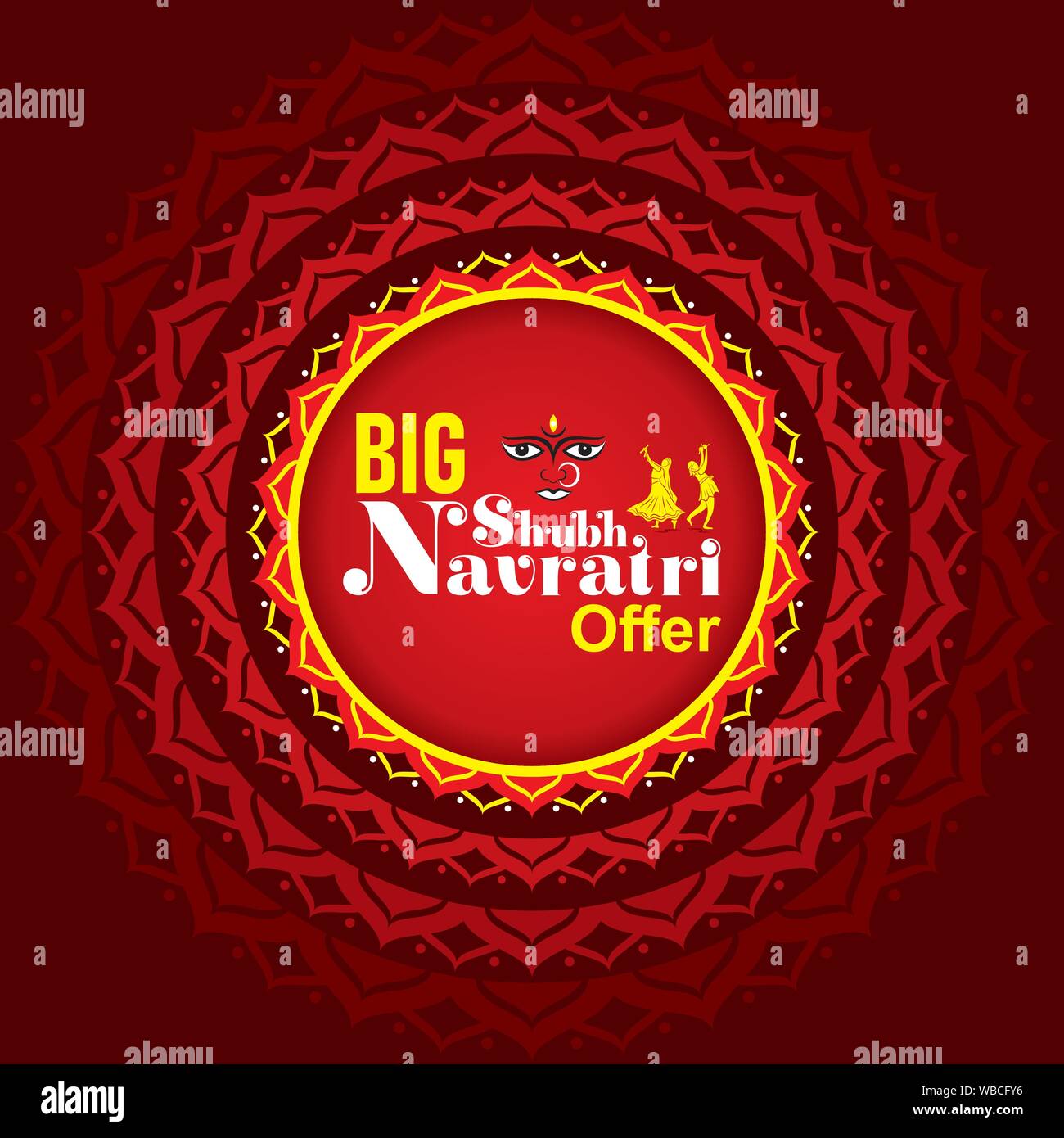 Navratri celebration big navratri sale offers background design Stock ...