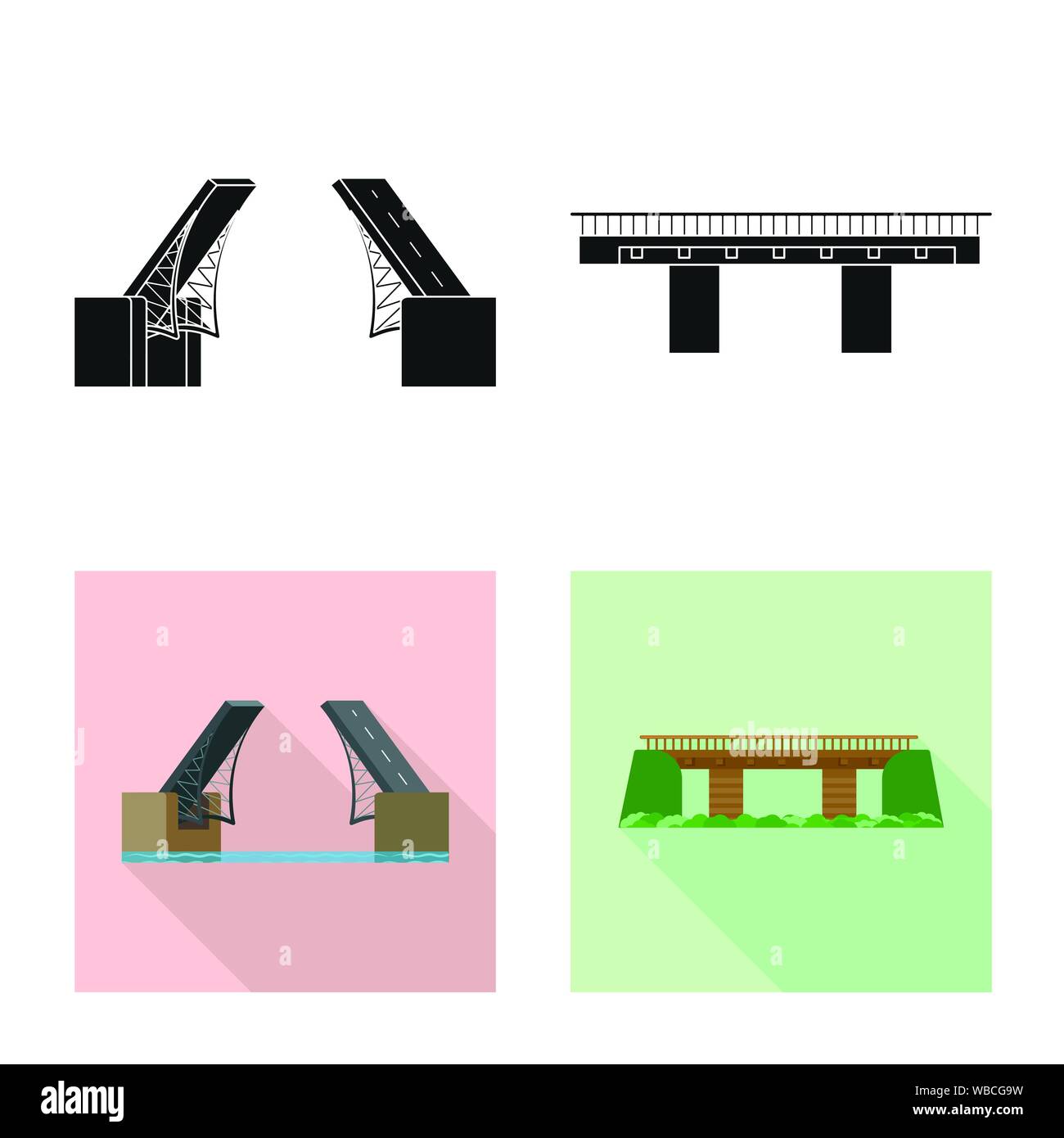 Vector illustration of connection and design sign. Set of connection ...
