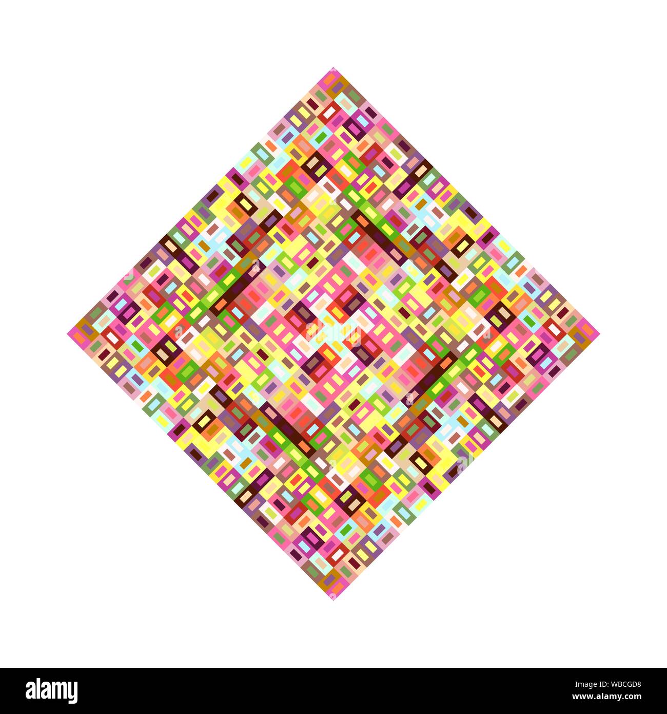 Isolated abstract mosaic polygon symbol - ornamental colorful vector ...