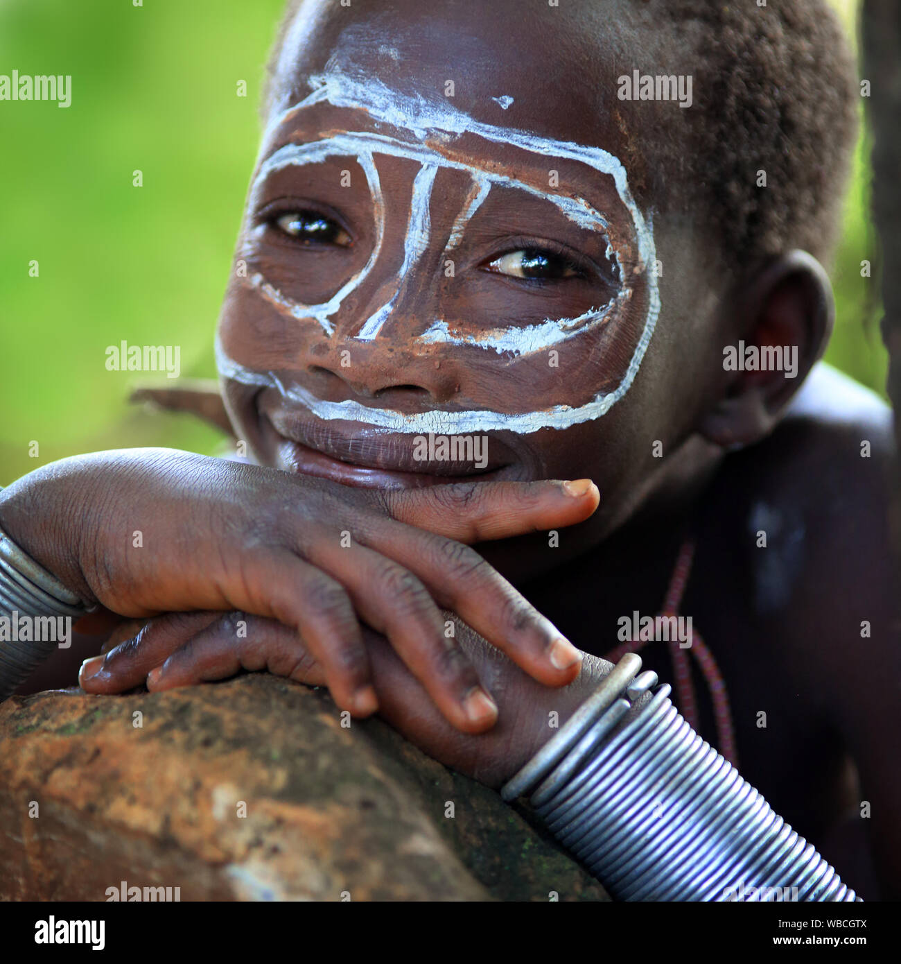 Beautiful tribal Suri girl at a ceremony in Lower Omo Valley near ...