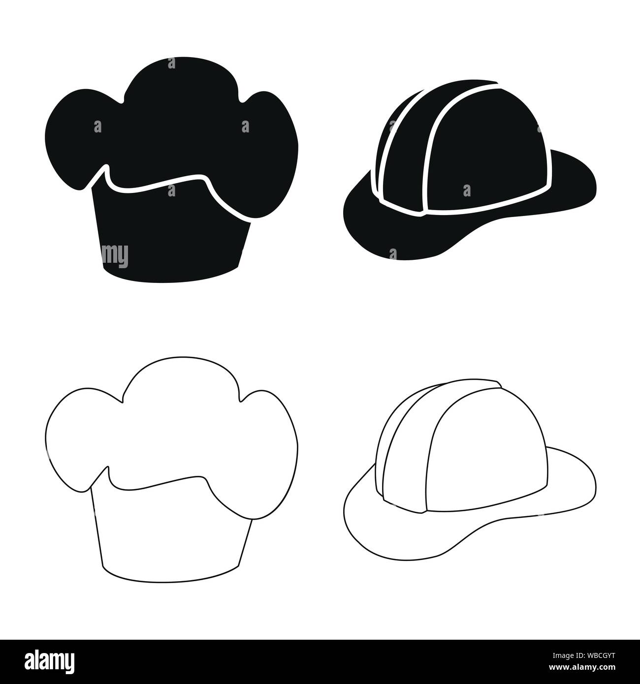 Vector illustration of clothing and cap symbol. Collection of clothing ...