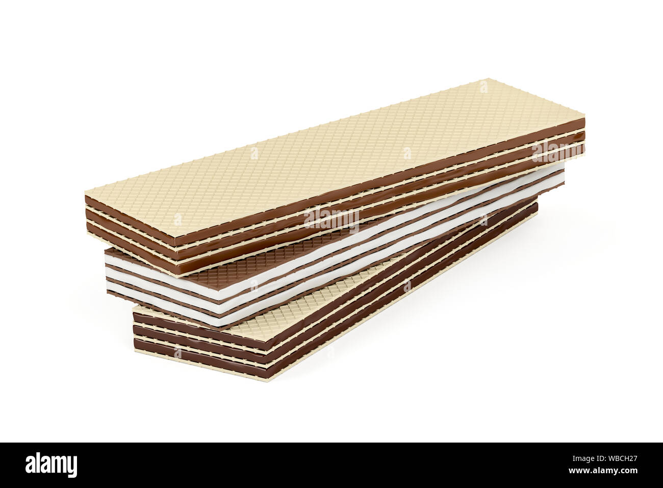 Wafers with different flavors on white background Stock Photo - Alamy