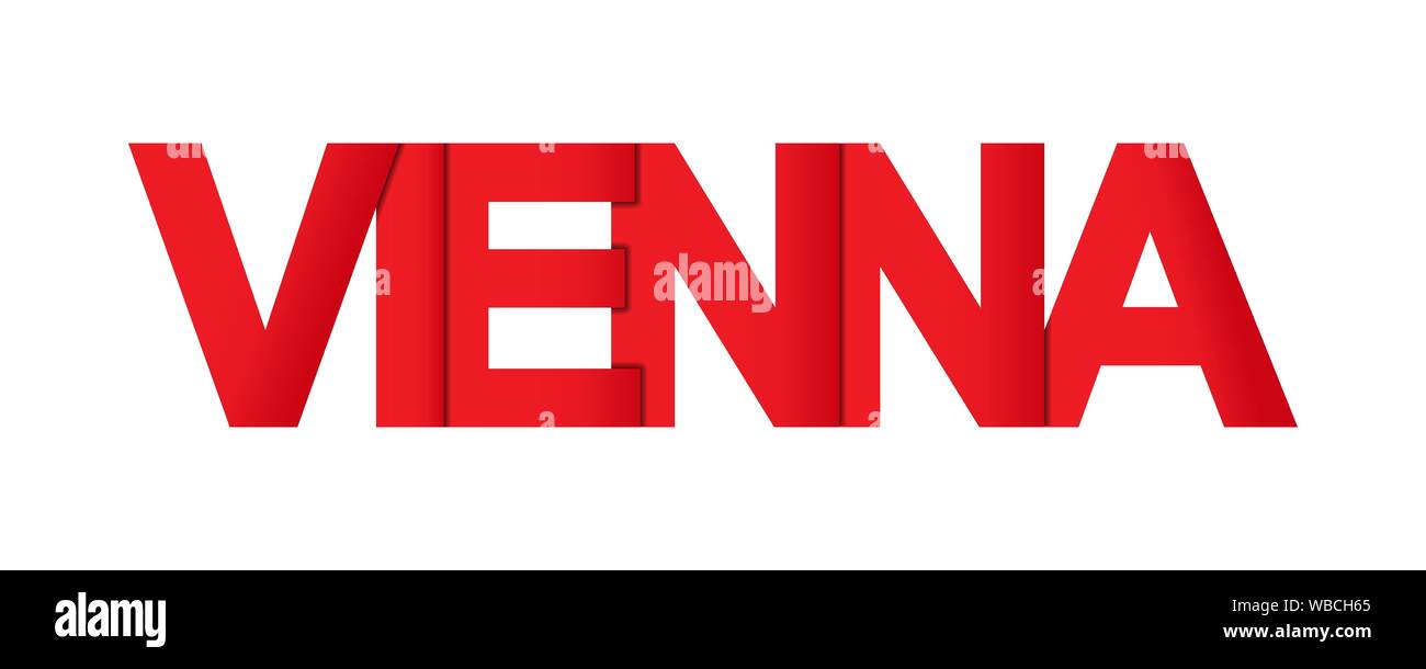 VIENNA. Color banner with the name of the capital of Austria. Banner ...