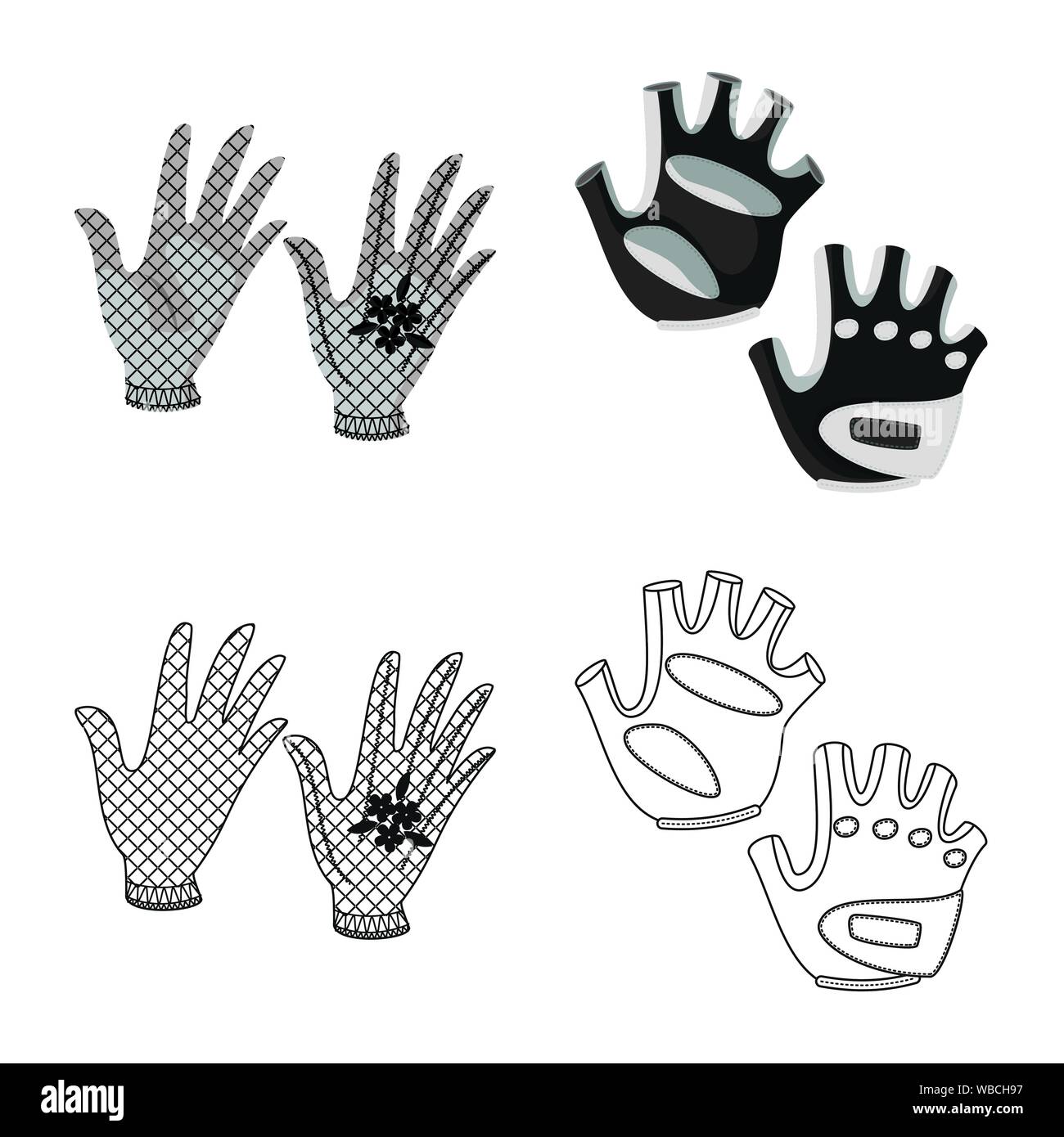 Vector illustration of silhouette and safety sign. Collection of ...