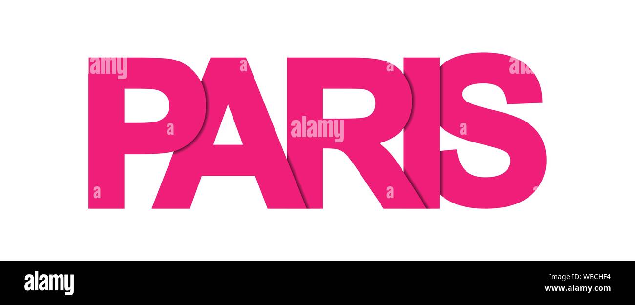 PARIS. Color banner with the name of the capital of France. Banner for ...