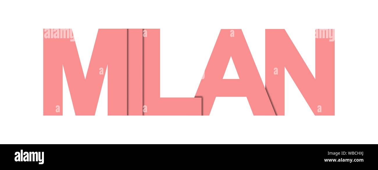 I LOVE MILAN. Color banner with the name of the city. Banner for design ...