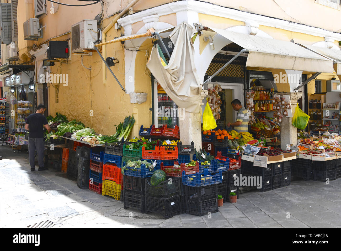 Fruit vegetable shop corfu town hi-res stock photography and images - Alamy