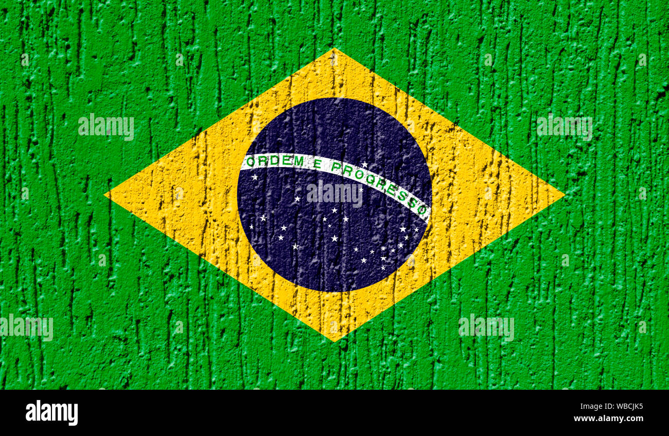 Flag of Brazil close up painted on a cracked wall Stock Photo - Alamy