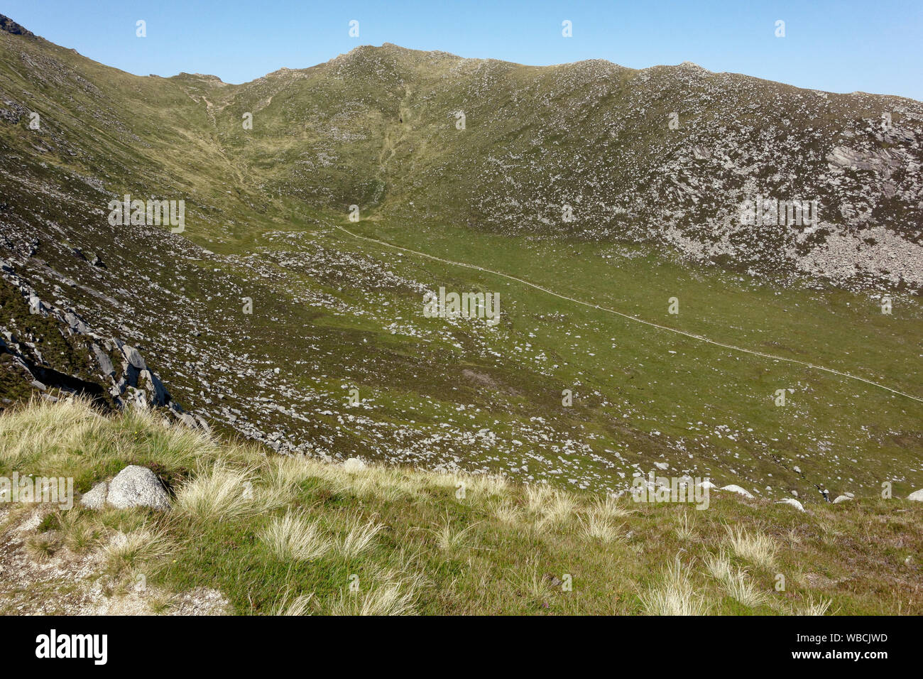 A view of the Corrie path to Goatfell Mountain, Isle of Arran, Scotland ...