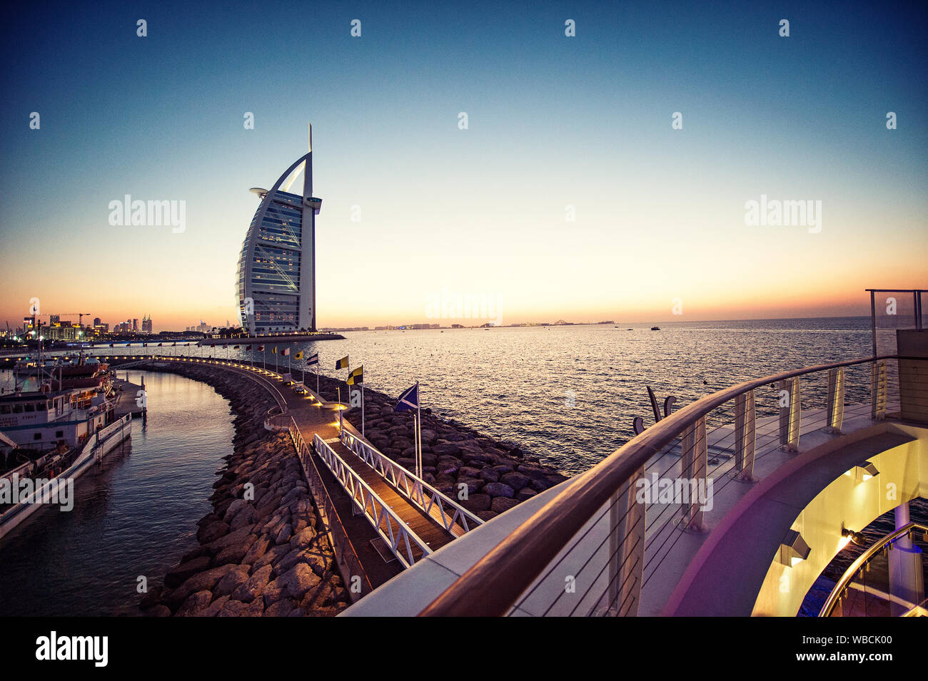 View of the Burj al-Arab building in the city of Dubai Stock Photo - Alamy