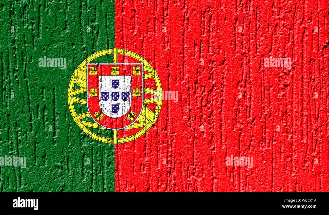 Flag of Portugal close up painted on a cracked wall Stock Photo - Alamy