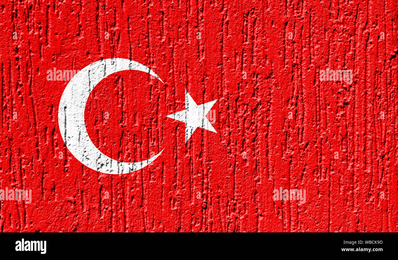 Flag of Turkey close up painted on a cracked wall Stock Photo - Alamy