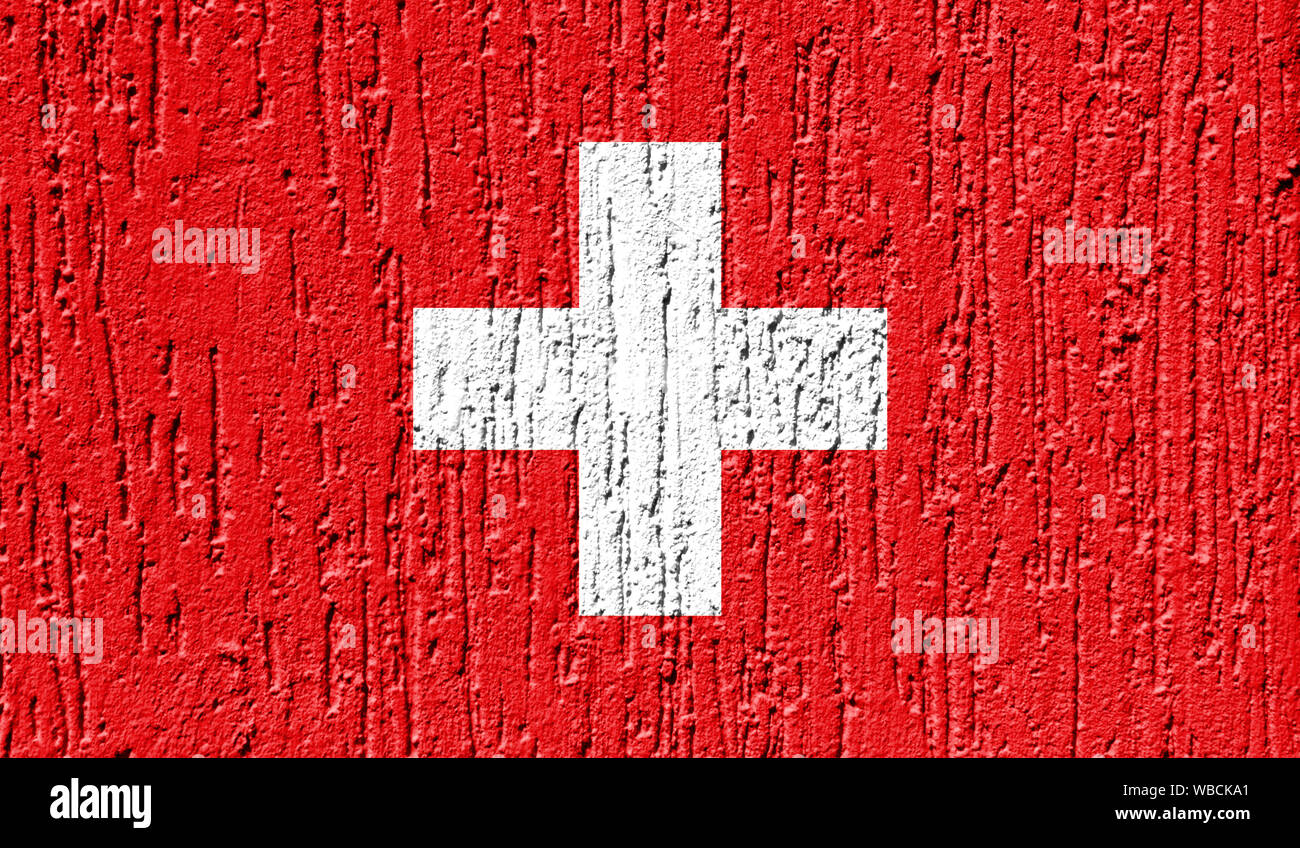 Flag of Switzerland close up painted on a cracked wall Stock Photo - Alamy