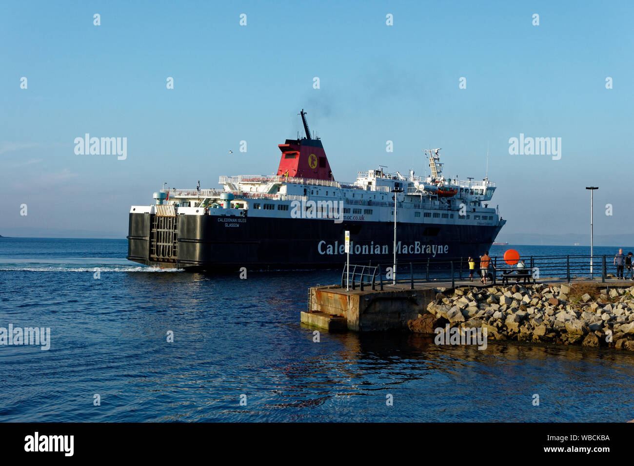The Adrossan to Brodick Ferry seen in Brodick Isle of Arran, Scotland ...
