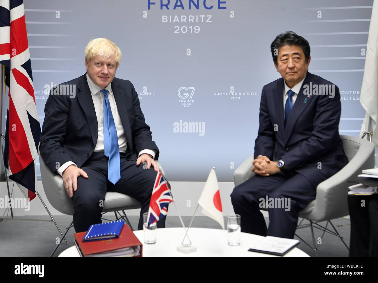 Prime Minister Boris Johnson meets Japanese Prime Minister Shinzo Abe ...