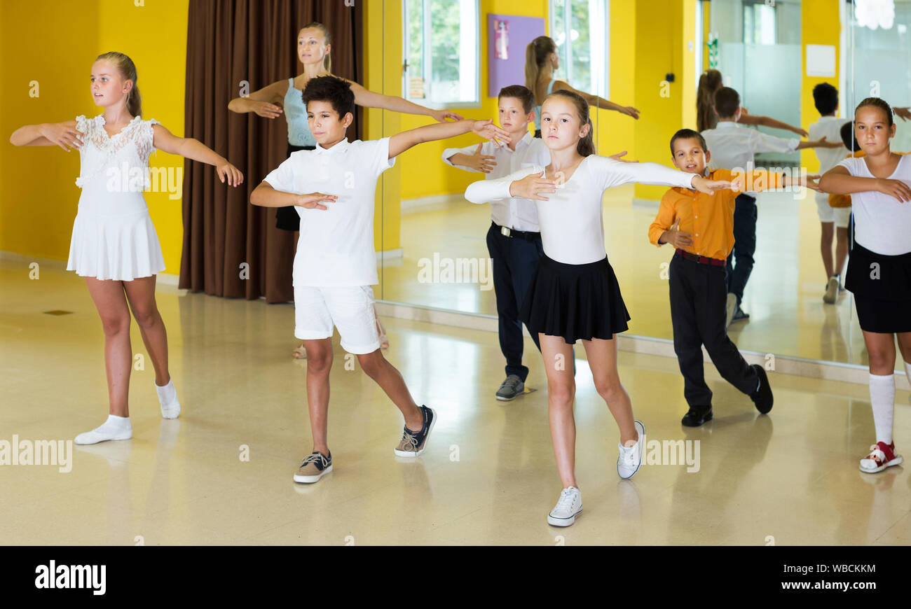 Young emotional children posing at dance class Stock Photo - Alamy