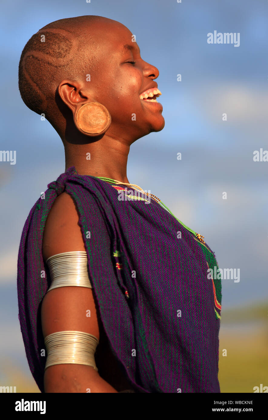 Beautiful tribal Suri girl at a ceremony in Lower Omo Valley near ...