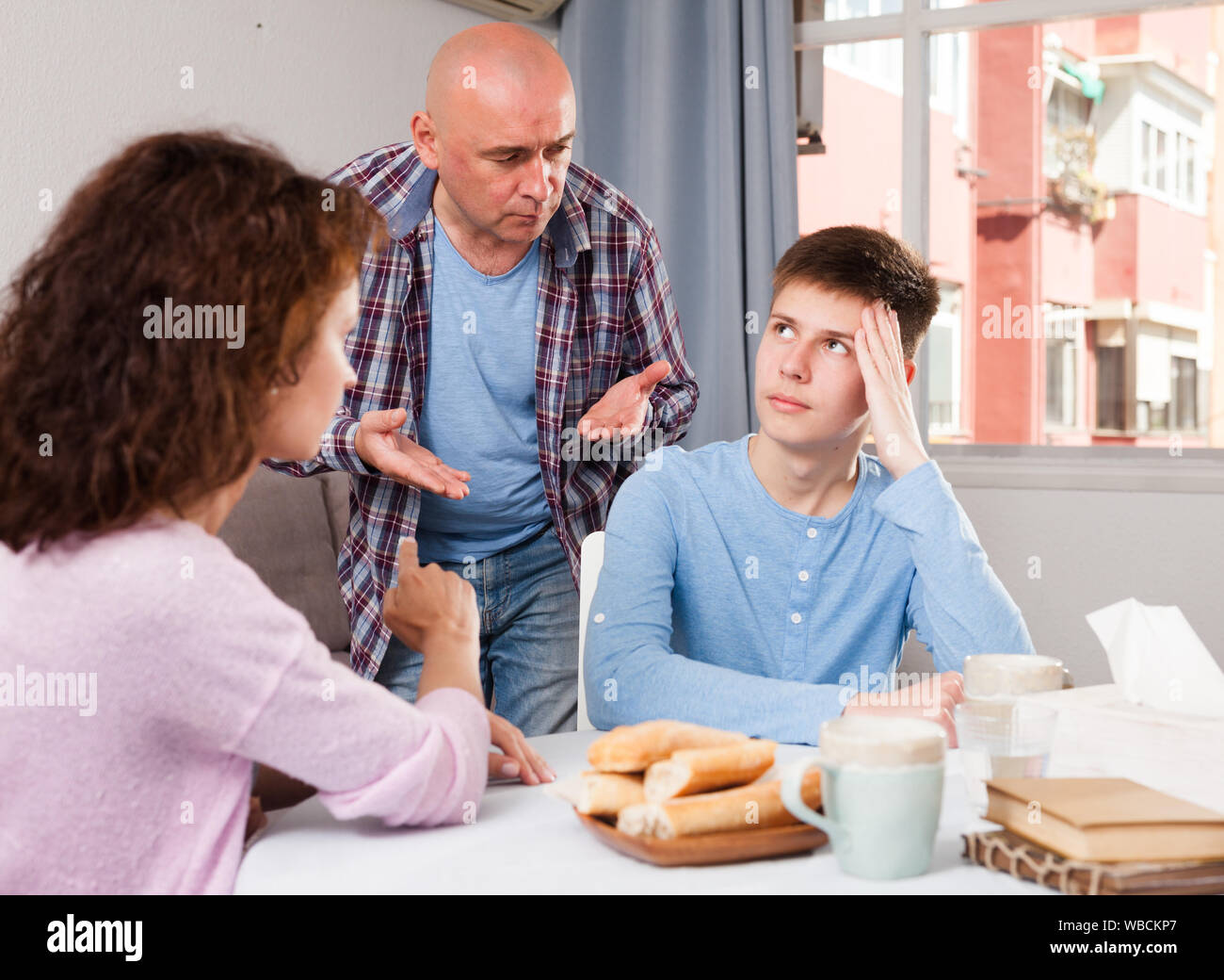 Woman worried teen son hi-res stock photography and images - Alamy