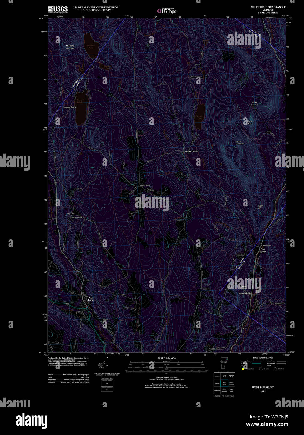 Map of west burke hi-res stock photography and images - Alamy