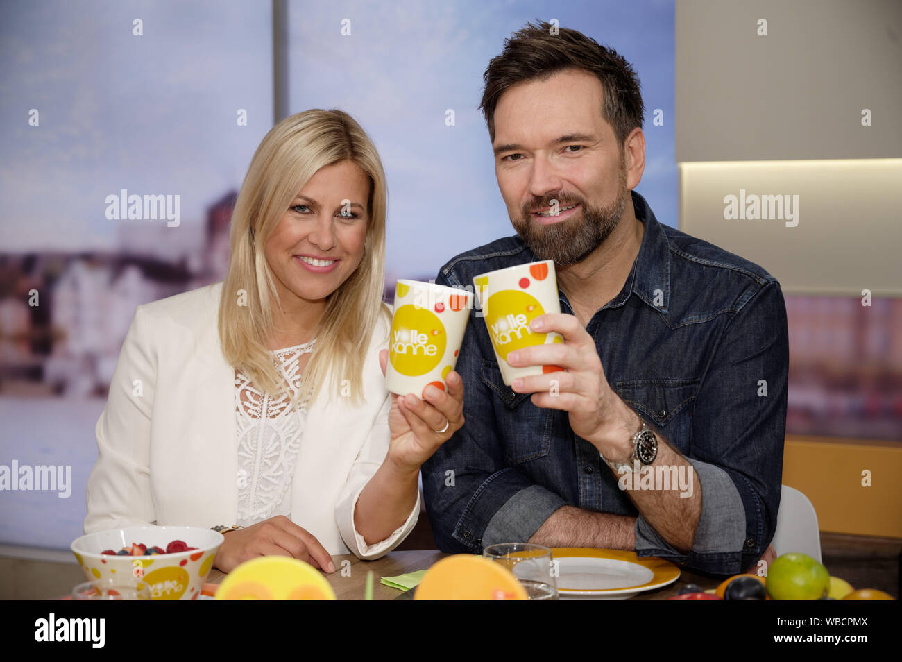 Duesseldorf, Germany. 26th Aug, 2019. The presenters Nadine Krüger (l ...