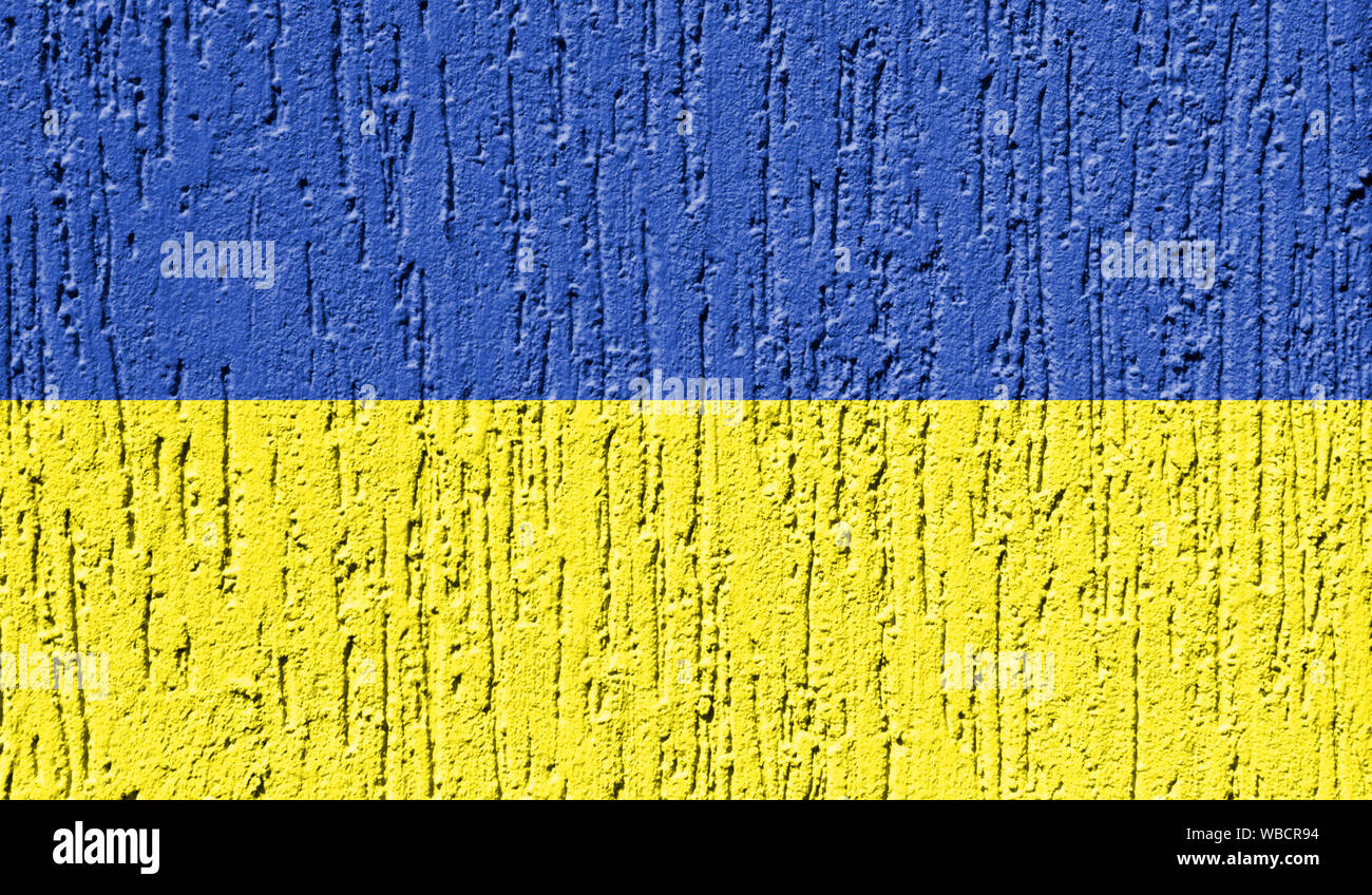 Flag of Ukraine close up painted on a cracked wall Stock Photo - Alamy