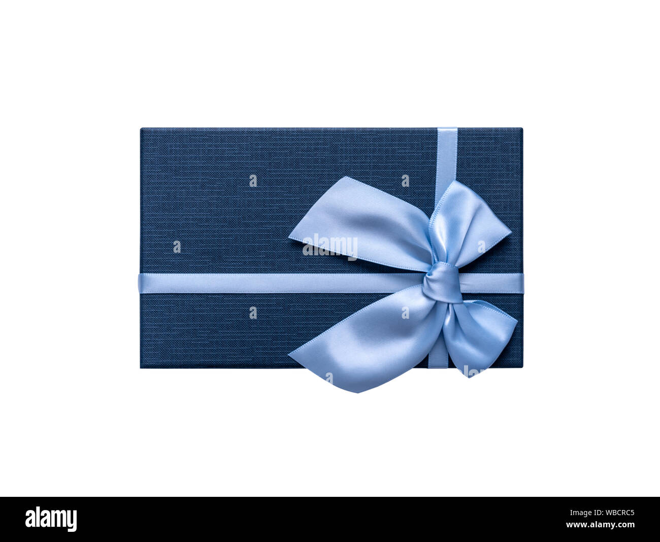 Gift box in blue isolated on white background Stock Photo - Alamy