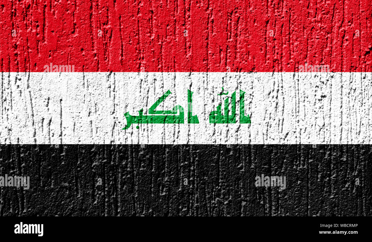 Flag of Iraq close up painted on a cracked wall Stock Photo - Alamy
