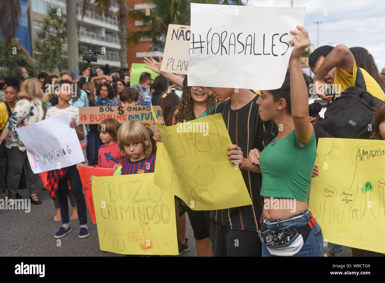 RIO DE JANEIRO, BRAZIL, AUGUST, 25, 2019: protest for the Amazon ...