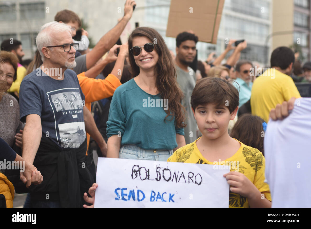 RIO DE JANEIRO, BRAZIL, AUGUST, 25, 2019: protest for the Amazon ...