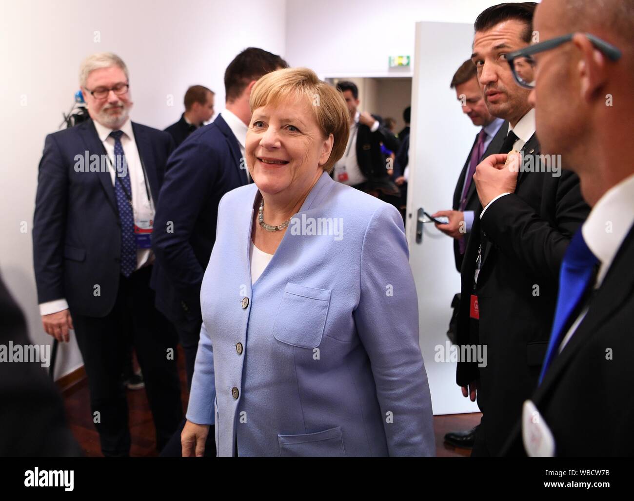 German Chancellor Angela Merkel during the G7 summit in Biarritz ...