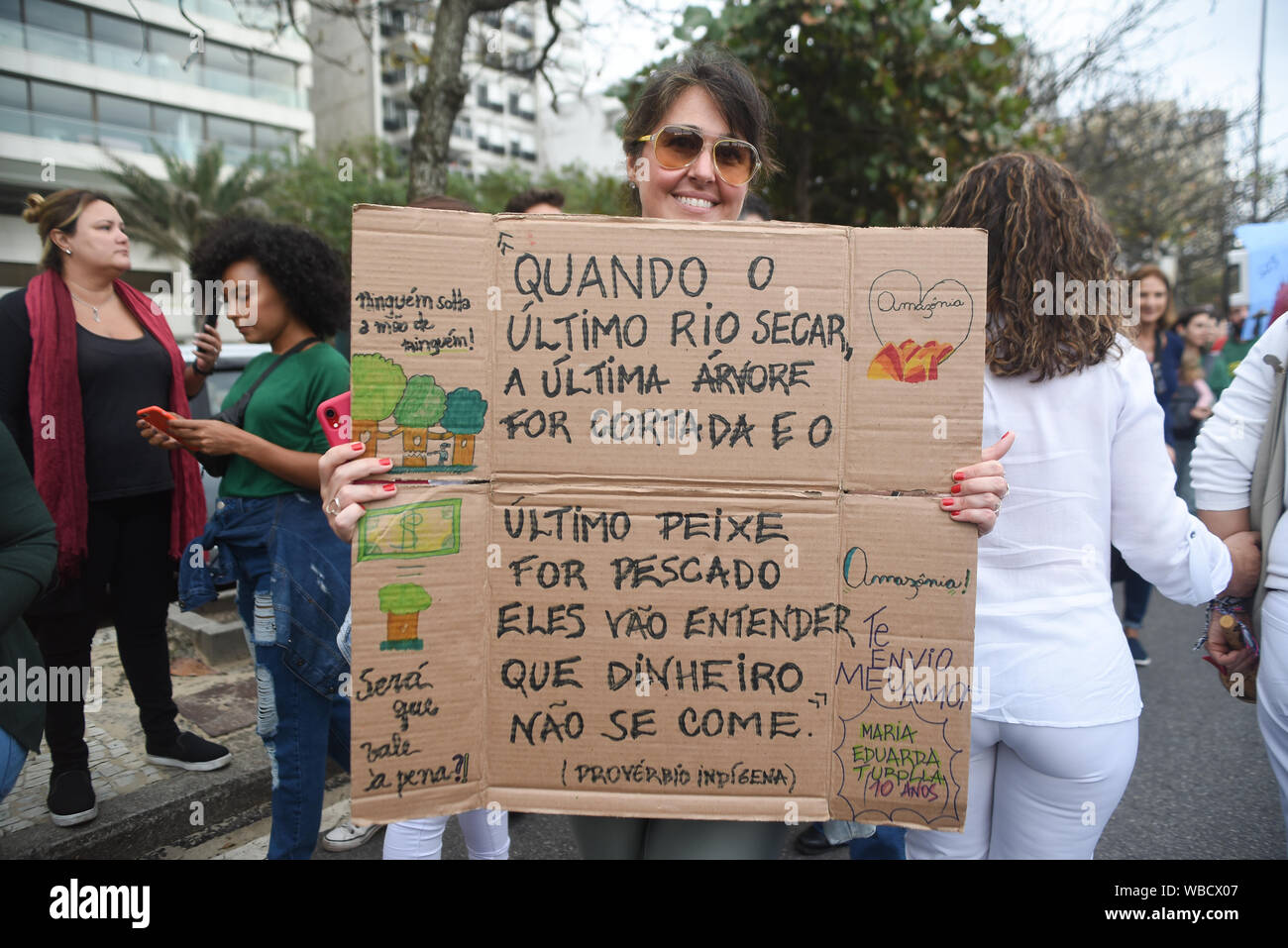 RIO DE JANEIRO, BRAZIL, AUGUST, 25, 2019: protest for the Amazon ...
