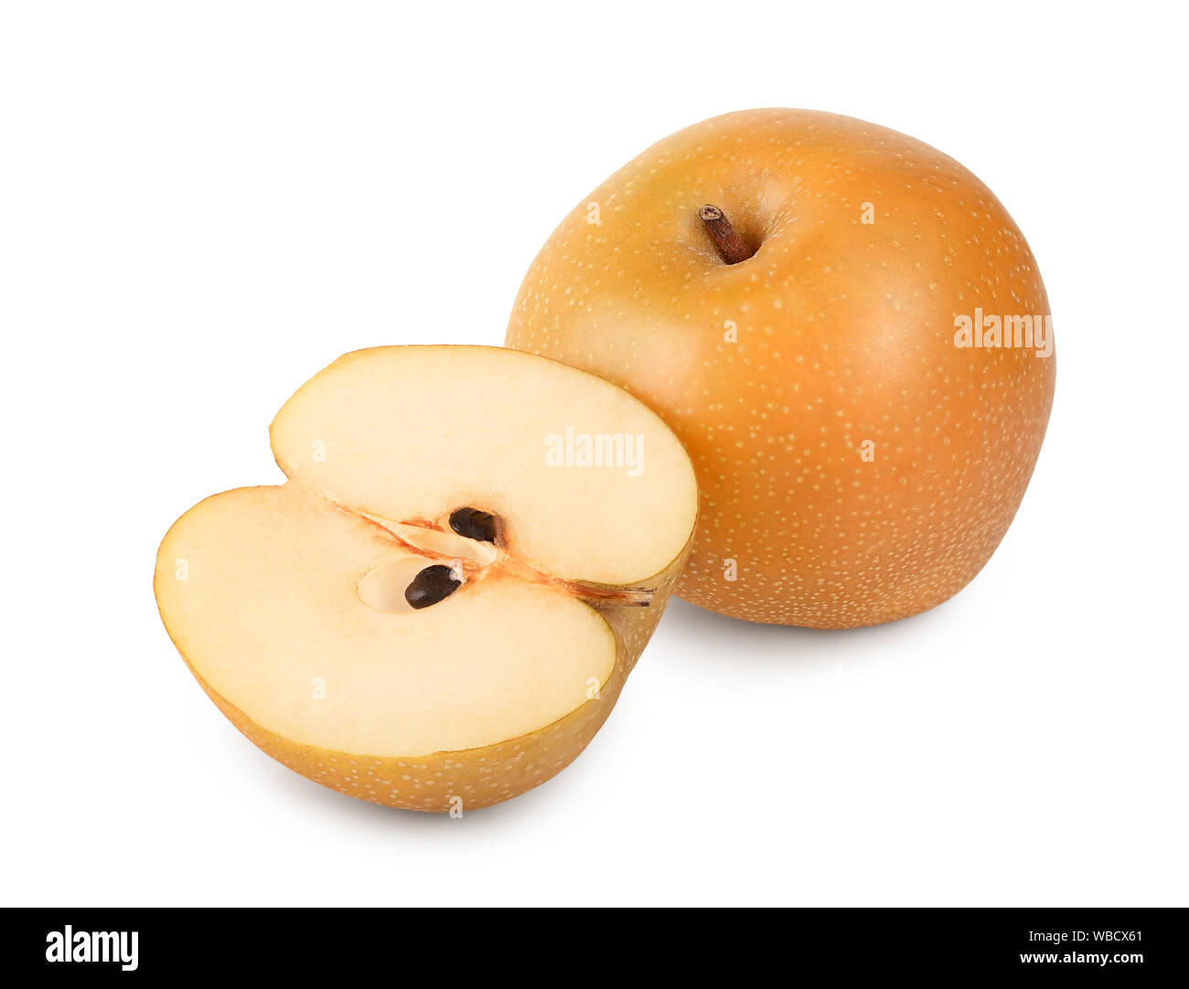 Fresh asian pear isolated on white background Stock Photo - Alamy