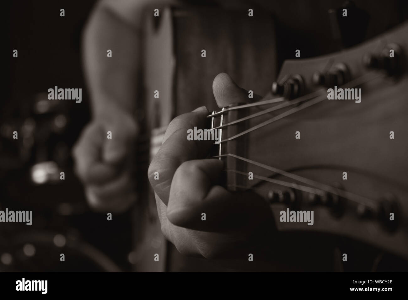 Acoustic Guitar Player Performing. Guitarist Playing In Music Studio ...