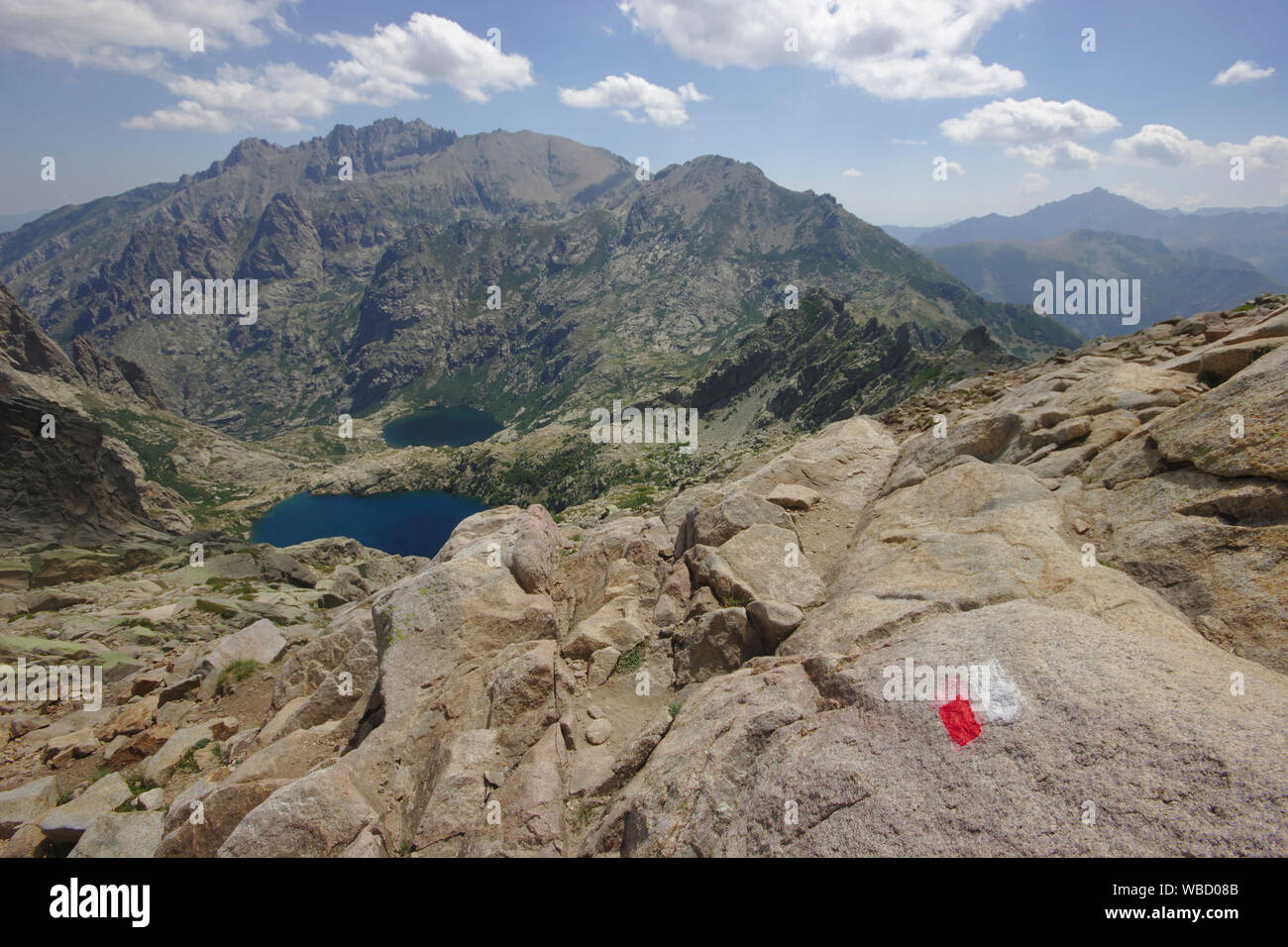 Lac de Capitello and Lac de Melo from GR20 near Bocca alle Porta ...