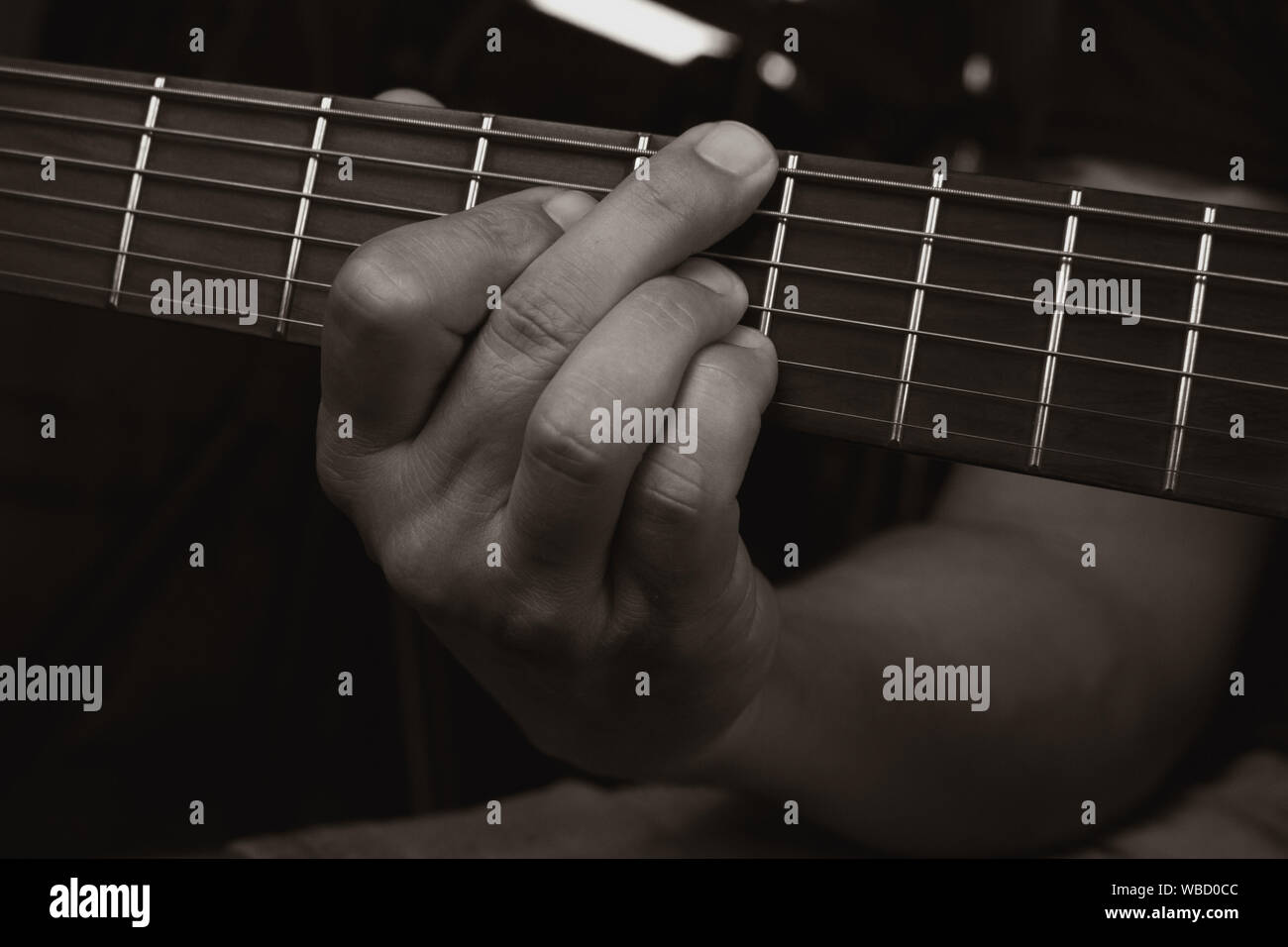 Acoustic Guitar Player Performing. Guitarist Playing In Music Studio ...