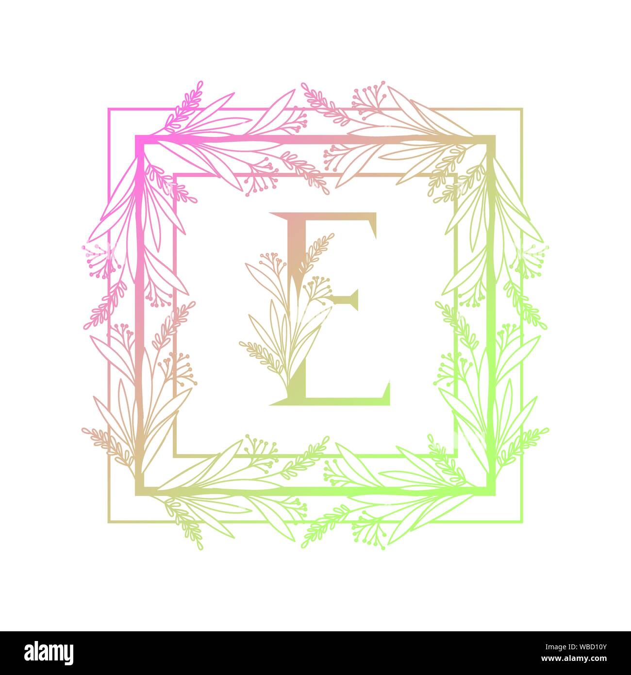 letter of the alphabet with vintage style frame Stock Vector Image ...
