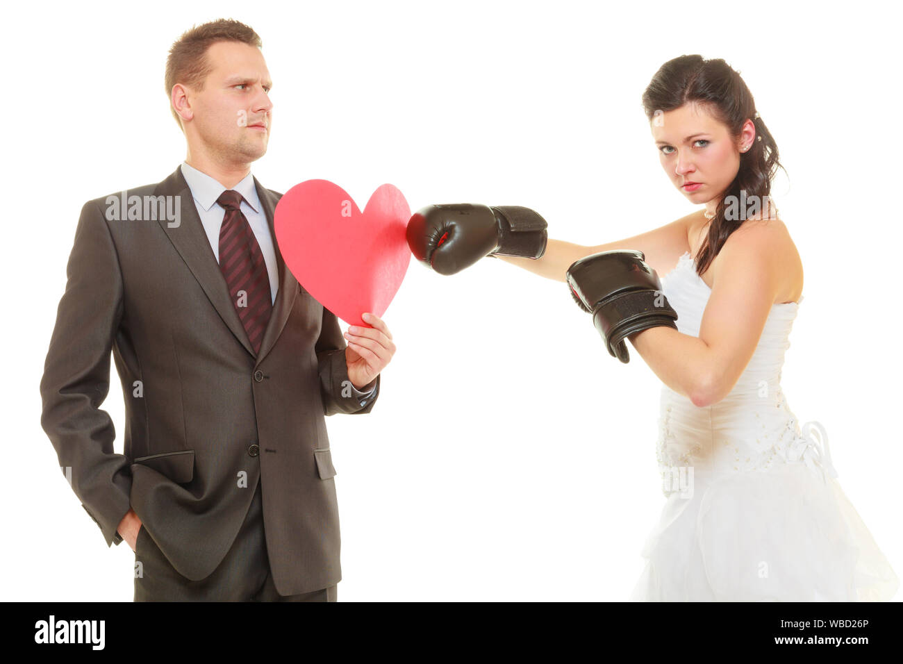 Conflict in relationship concept. Married couple fighting with each ...
