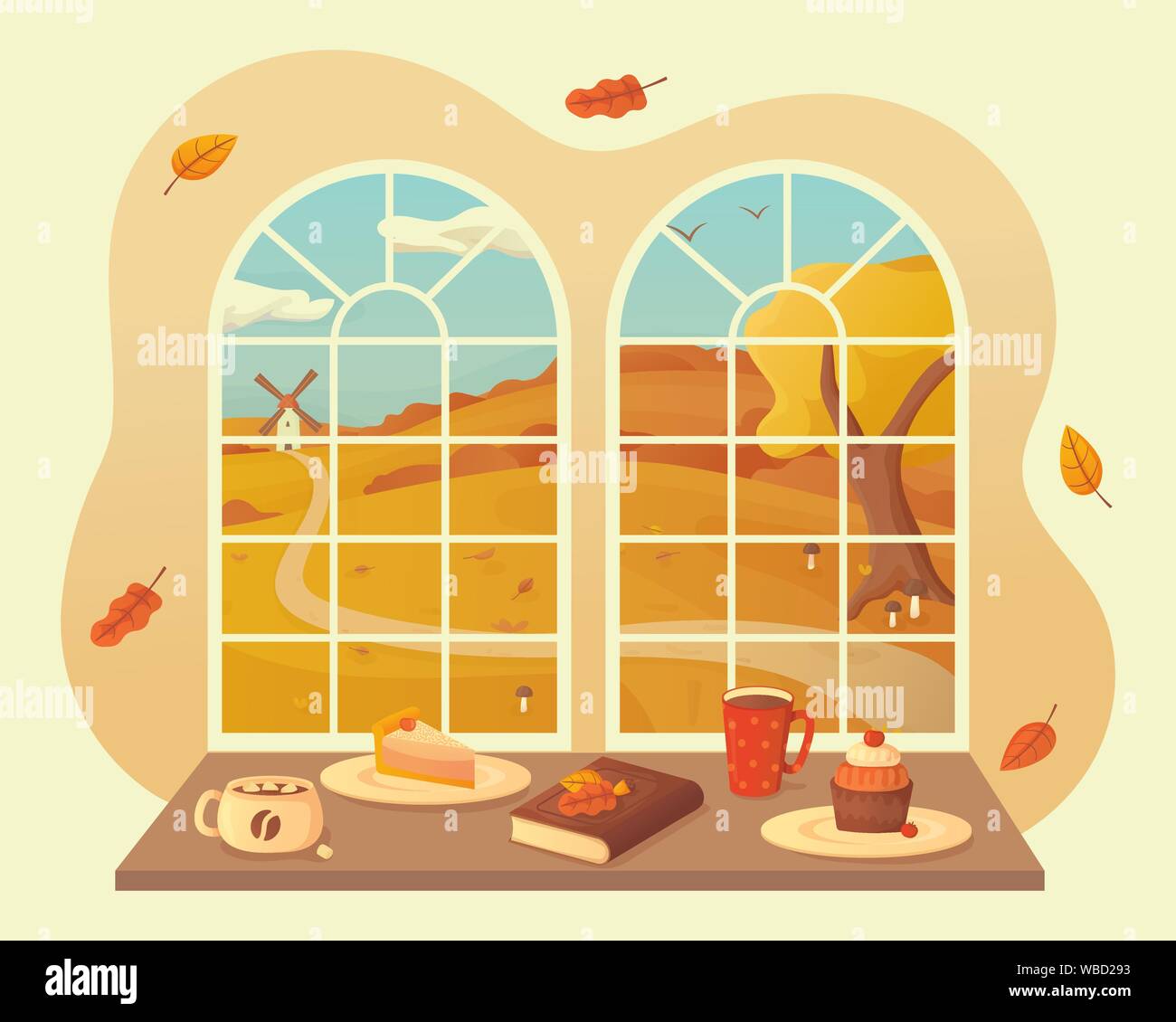 Autumn home interior Stock Vector Images - Alamy