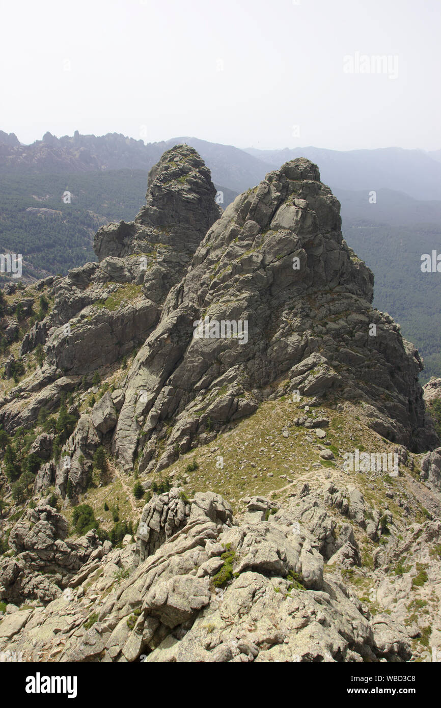 Aiguilles de Bavella from Punta di a Vacca (Tour III), France, Corsica ...