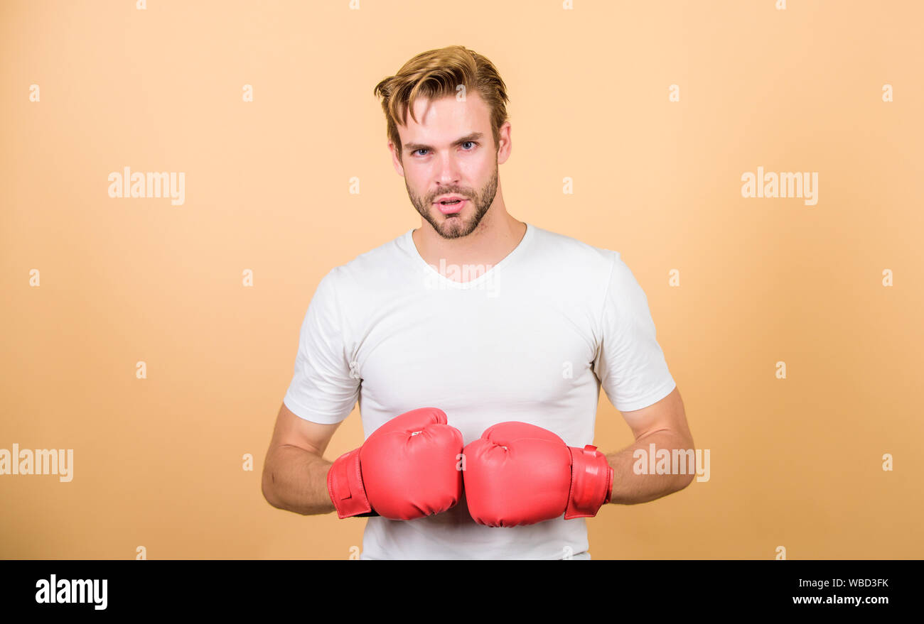 full of energy. Boxer man workout, healthy fitness. muscular sportsman ...