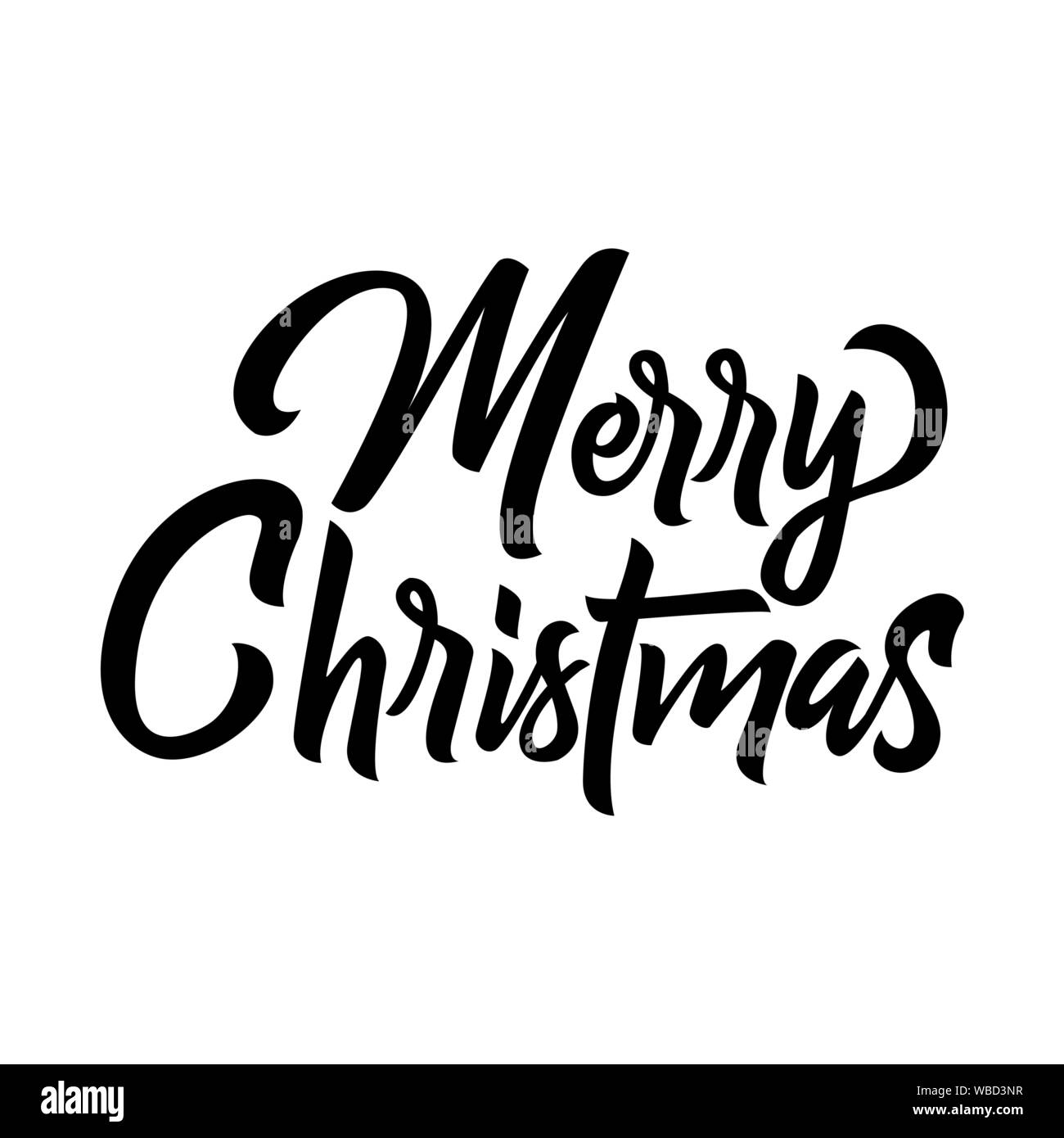 Inscription congratulation on merry Black and White Stock Photos ...